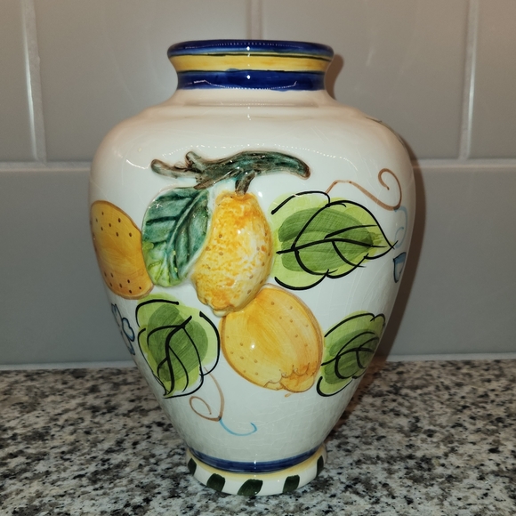 Pacific Rim | Accents | Pacific Rim Italian Lemon Vase Embossed Fruit ...